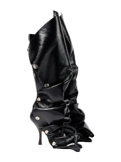 Y/project Snap 100 Leather Knee-high Boots - Black
