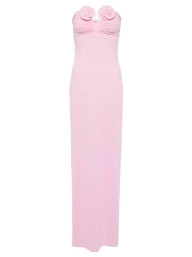 Magda Butrym Floral Appliqué Strapless Maxi Dress - Pink