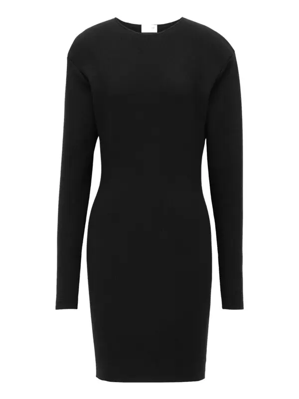 Saint Laurent Long-sleeved Crew Neck Dress - Black