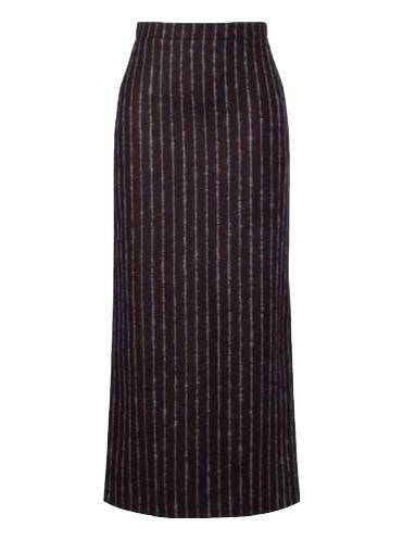 Erdem Pinstripe Wool And Mohair Pencil Skirt - Black