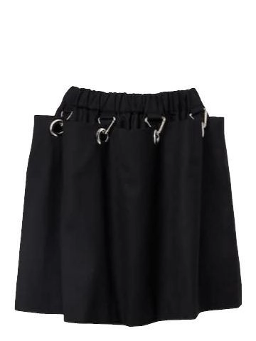 Comme Des Garçons Wool Mini Skirt With Elasticated Waist And Drapery Detail - Black