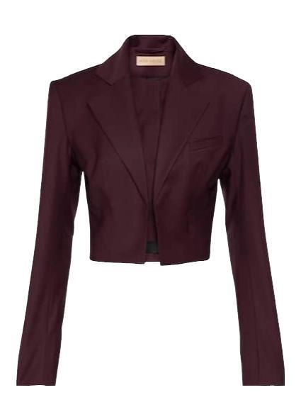 AYA MUSE Sylva Cropped Wool Blazer - Black