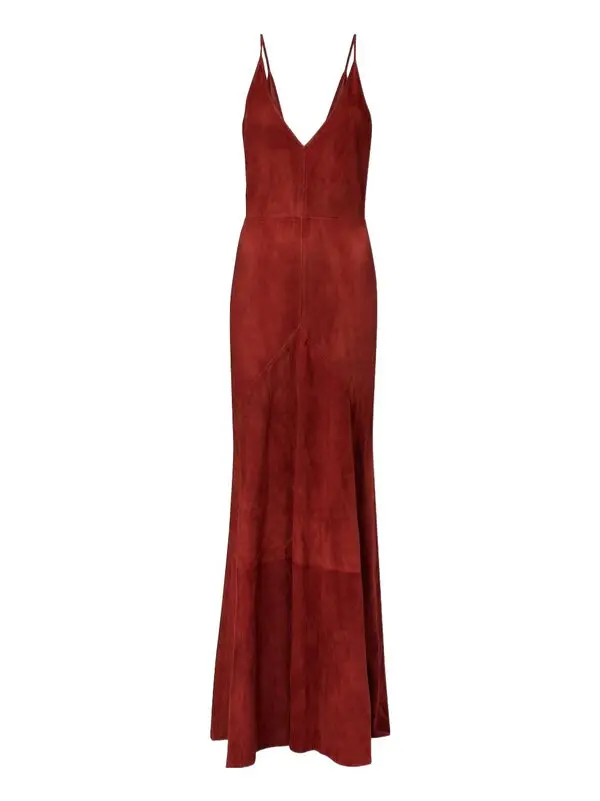 Gabriela Hearst Brigita Suede Maxi Dress - Red