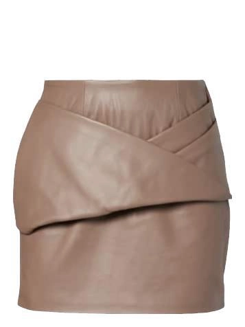 Tove Liss Pleated Leather Miniskirt - Nude