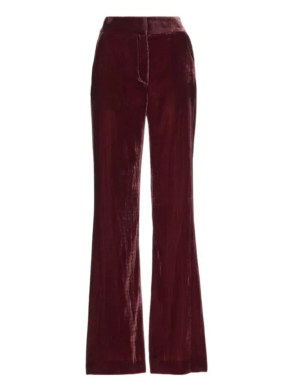 Veronica Beard Lebone High-rise Velvet Flared Pants - Brown