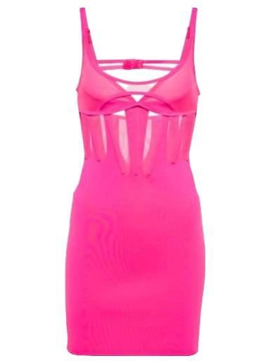 MUGLER Paneled Bustier Mini Dress - Pink