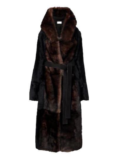 Altuzarra Shearling Wrap Coat - Black