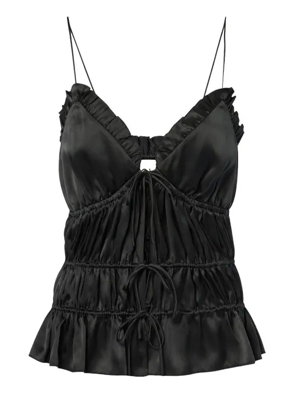 Tove Keonie Gathered Silk Camisole - Black