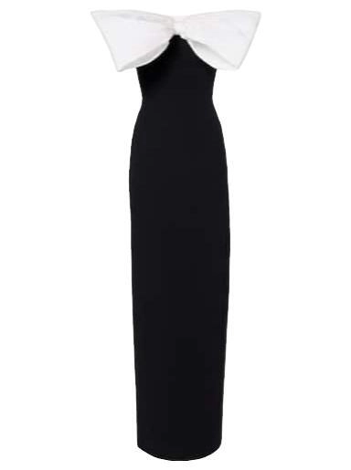 David Koma Bow Detail Gown - Black