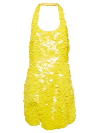 Attico Allium Sequined Halterneck Mini Dress - Yellow