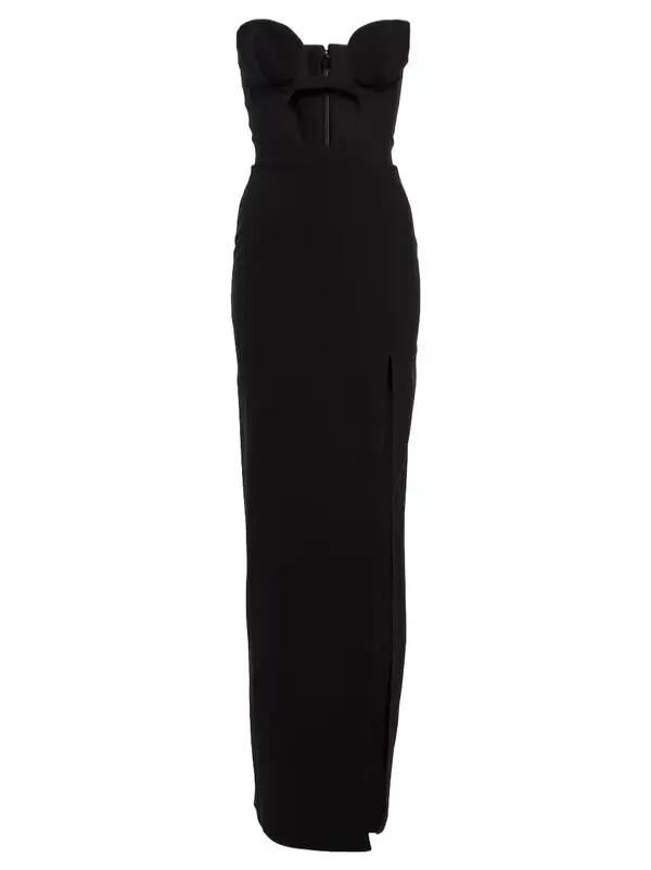 NENSI DOJAKA Cutout Strapless Maxi Dress - Black