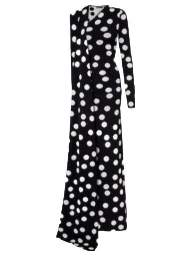 David Koma Polka-dot Scarf Detail Gown - Black