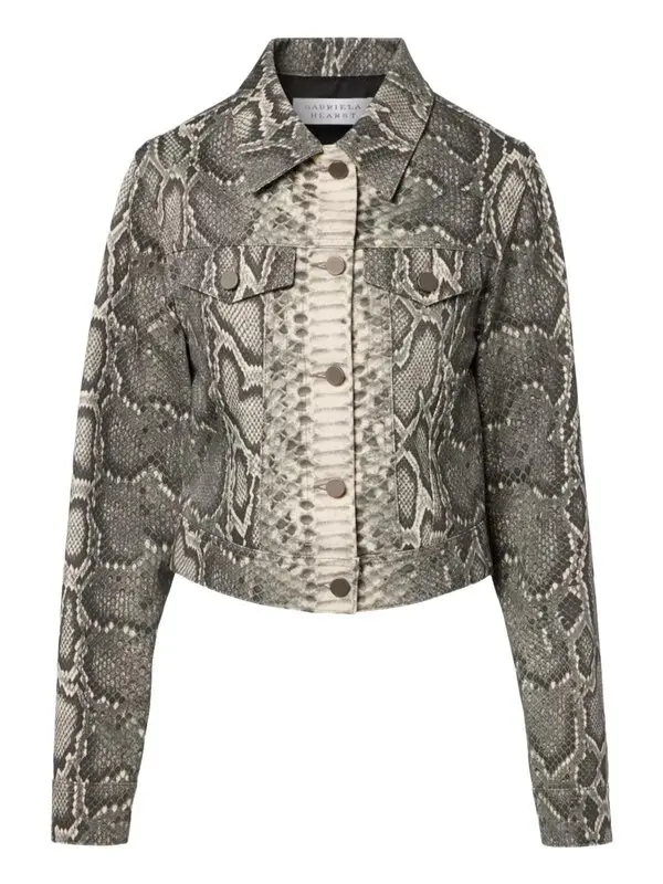 Gabriela Hearst Animal Print Denim Jacket - Black