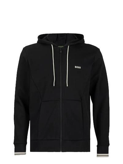 Hugo Boss Long-sleeved Zipper Hoodie - Black