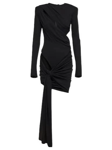 Attico Cutout Ruched Mini Dress - Black
