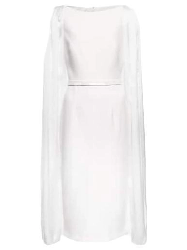 SAFIYAA LONDON Essiah Crêpe And Satin Midi Dress - White