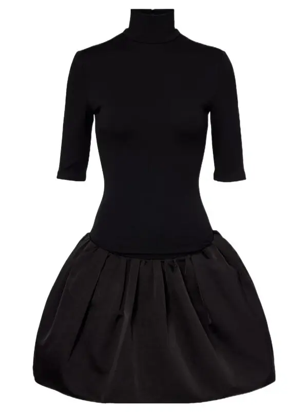 Magda Butrym Cotton And Silk Blend Mini Dress - Black