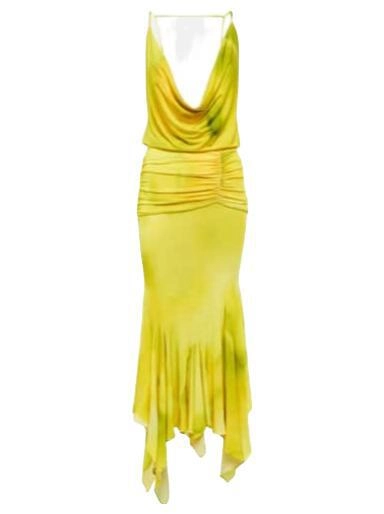 Attico Melrose Cowl Neck Midi Dress - Yellow