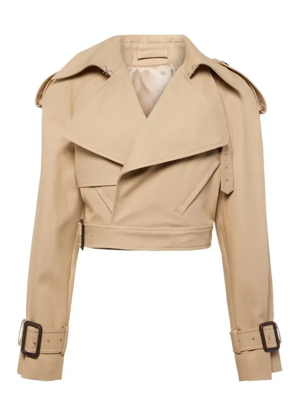 Wardrobe.NYC Cropped Lapel Jacket - Nude