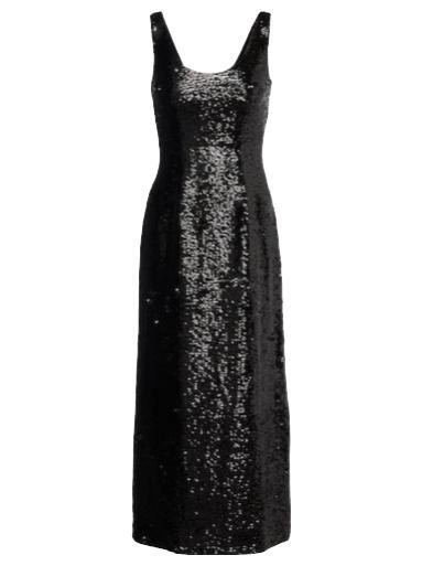 EMILIA WICKSTEAD Tippini Sequined Midi Dress - Black