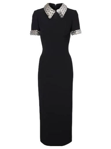 David Koma Embellished Cady Midi Dress - Black