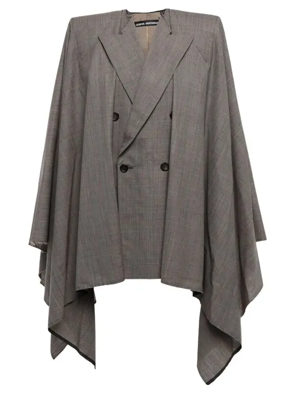 Junya Watanabe Double-breasted Draped Mini Dress - Gray