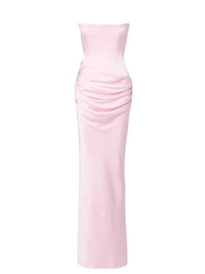 Alex Perry Draped Bustier Gown - Pink