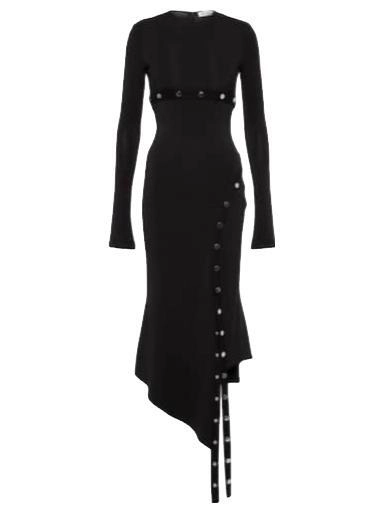 Attico Asymmetric Midi Dress - Black