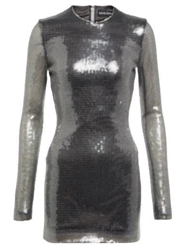 David Koma Sequined Mesh Minidress - Gray