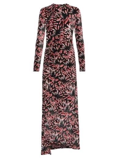 Rabanne Printed Velvet Maxi Dress - Black