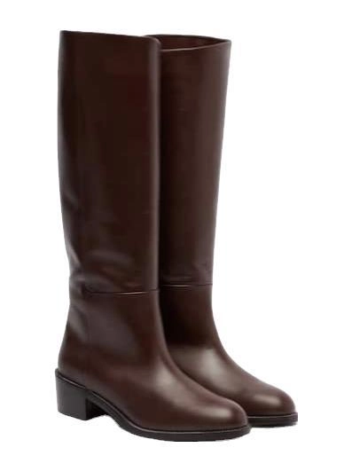AQUAZZURA Leather Knee-high Boots - Black
