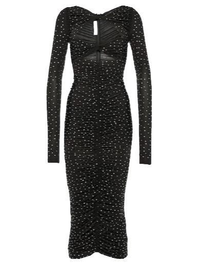Alex Perry Crystal-embellished Cutout Jersey Midi Dress - Black