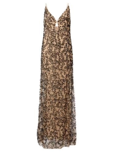 Johanna Ortiz Embellished Mesh Gown - Brown
