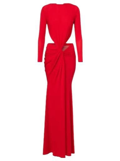 Alex Perry Gathe Crêpe Jersey Gown - Red