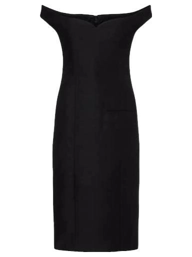 Calvin Klein Bonny Wool And Linen-blend Midi Dress - Black