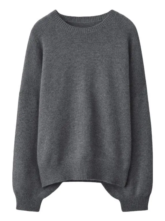 LISA YANG Crew Neck Long Sleeve Sweater - Black