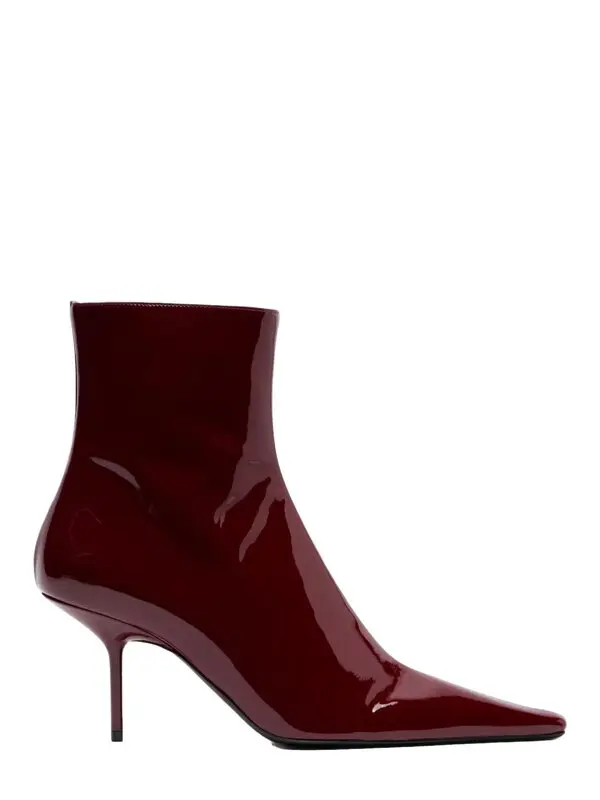 Victoria Beckham 75 Pointed-toe Patent Leather Ankle Boots - Brown