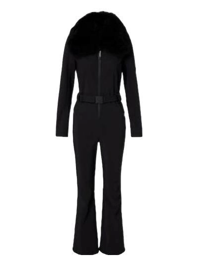 YVES SALOMON Shearling-trimmed Belted Ski Suit - Black
