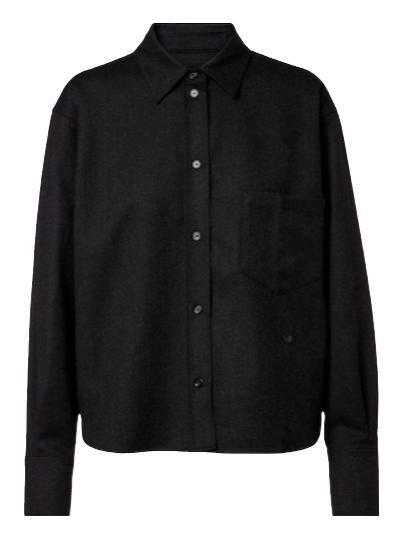 Victoria Beckham Ellys Wool Flannel Shirt - Black
