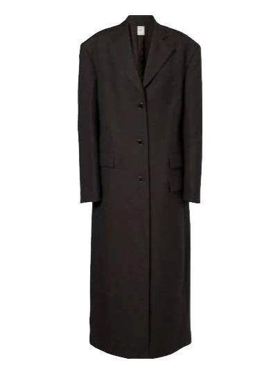 Calvin Klein Striped Wool Coat - Black