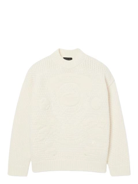 Lacoste Embroidered Badge Wool Sweater - White