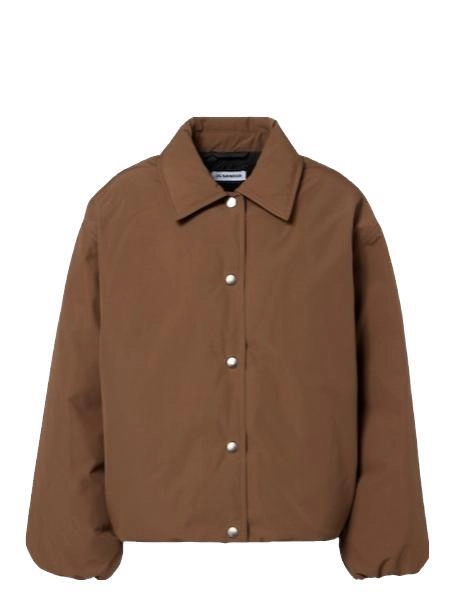JIL SANDER Down Jacket With Lapel Collar - Green