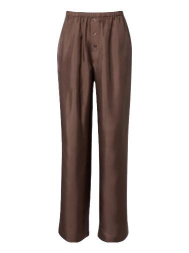 RÓHE Silk Straight Leg Pants - Brown