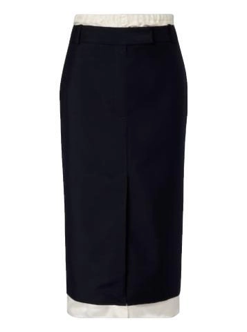 RÓHE Wool And Mohair Midi Skirt With Boxer-inspired Waistband - Black