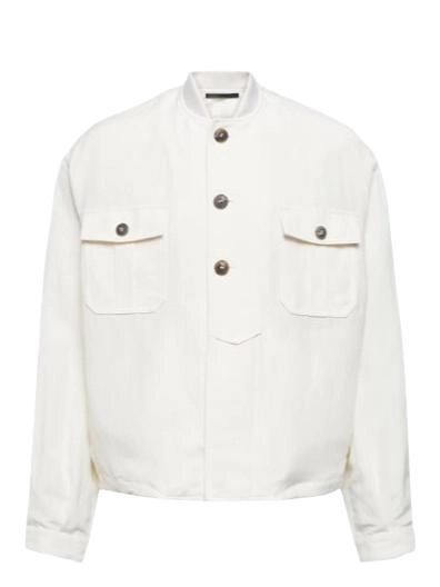Giorgio Armani Linen And Silk Blazer - White
