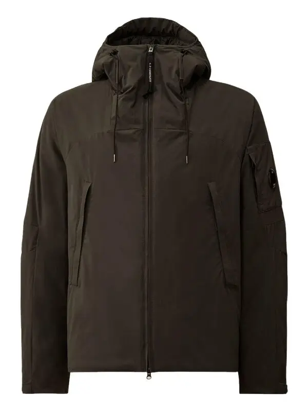C.P. COMPANY Long Sleeve Hooded Cotton Coat - Grey