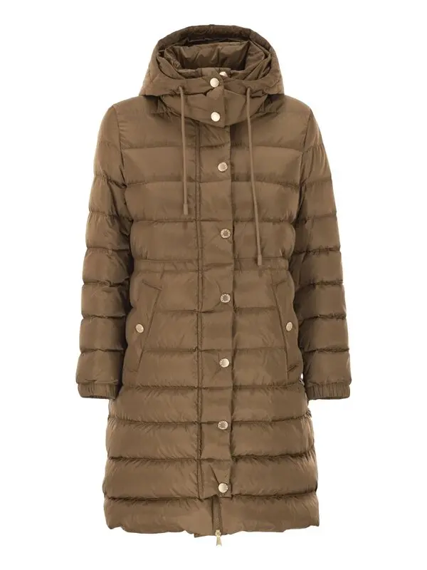 Max Mara Slim-fit Quilted Down Jacket With Detachable Hood - Brown