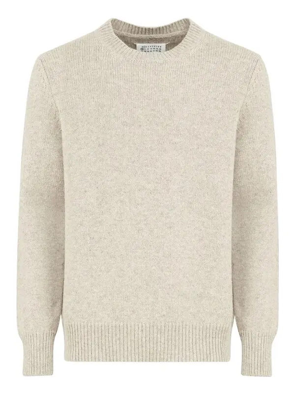 MAISON MARGIELA Long Sleeve Crewneck Knitted Jumper - White