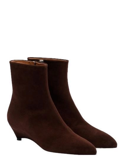 JIL SANDER Suede Ankle Boots With Wedge Heel - Black