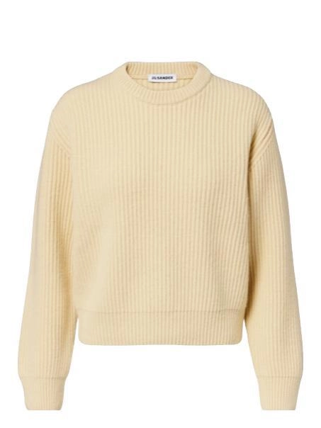 JIL SANDER Ribbed-knit Wool Sweater - Nude